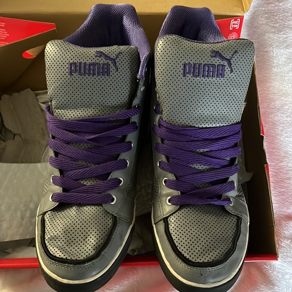 Puma | Shoes | Puma Hooper Mid Perf Steel Greyprism Violetwhite Size 12 ...